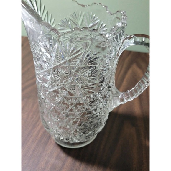 Unbranded | Kitchen | Vintage Eapg Glass Pitcher With Floral Starburst ...